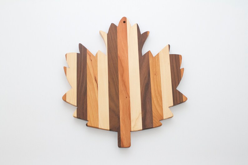 Multi-hardwood Maple Leaf Shaped Cutting and Serving Board - Etsy