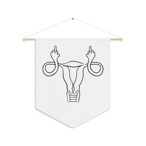 Double Middle Finger Uterus Pennant - Etsy