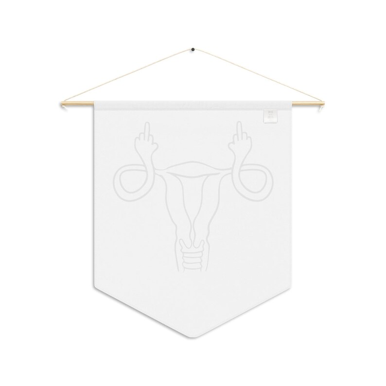 Double Middle Finger Uterus Pennant - Etsy