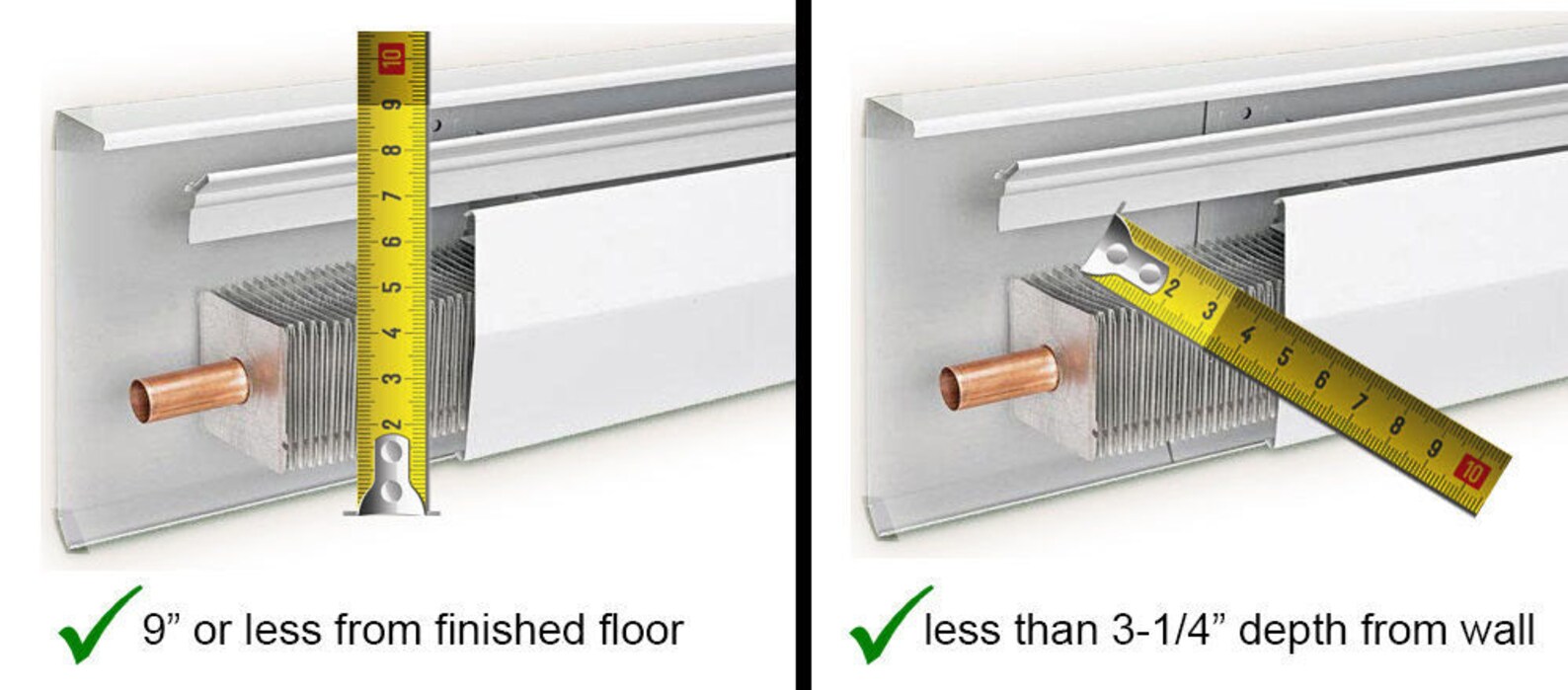 Shaker Style 5 Ft. Wood Baseboard Heater Cover Kit in White - Etsy