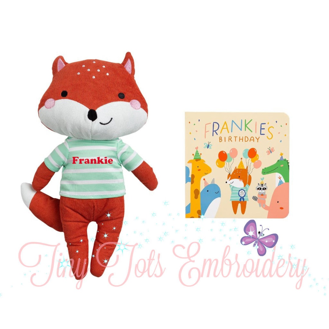 Personalized Plush Fox & Board Book Set: Custom Newborn Gift - Etsy