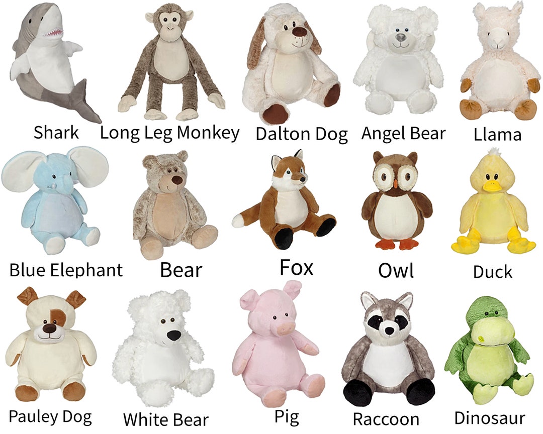 Personalized Birth Stat Stuffed Animals, Newborn Keepsake, Embroidered ...
