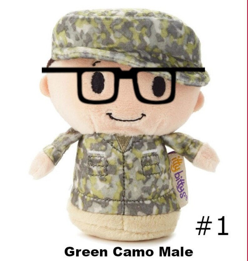 Itty Bitty Soldier With Glasses Female Itty Bitty With Etsy