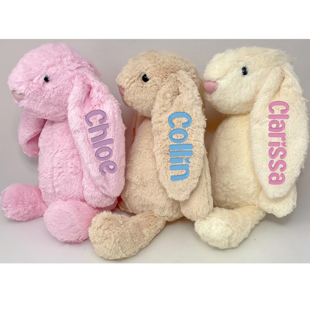 Personalized Plush Bunny: Custom Embroidered Name, Baby Keepsake - Etsy