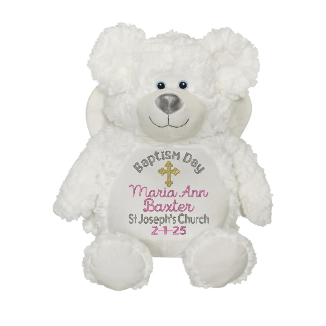 Personalized Baptism Stuffed Animal - Custom Christian Plush Toy for ...