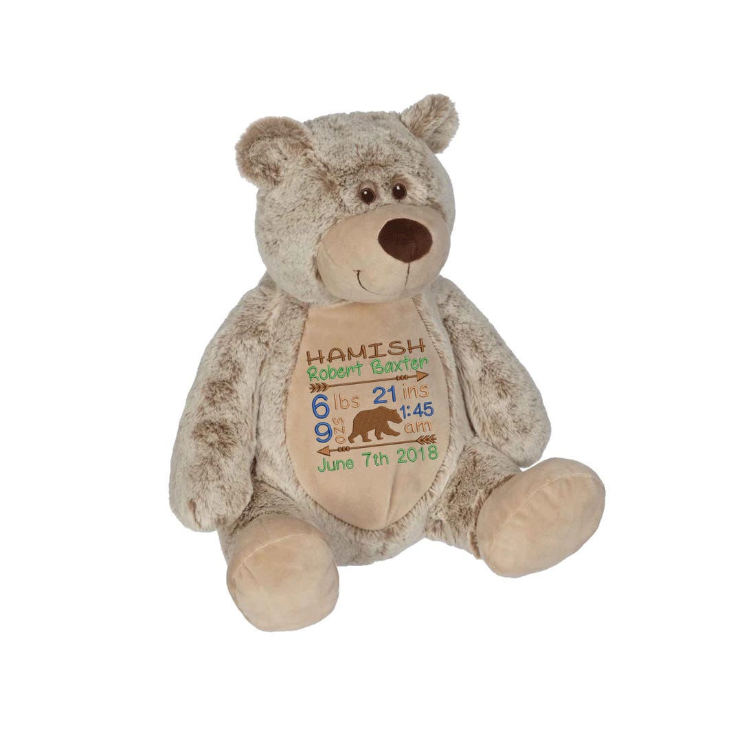 Personalized Plush Bear: Custom Embroidered Baby Keepsake - Etsy