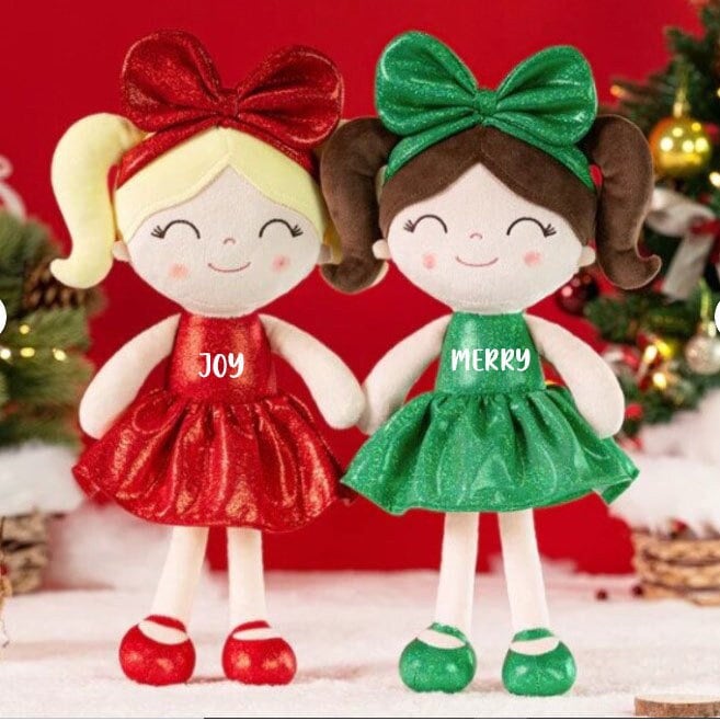 Personalized Doll, Christmas Holiday Doll, Glitter Doll, Rag Personalized Doll, Christmas Holiday Doll, Glitter Doll, Rag