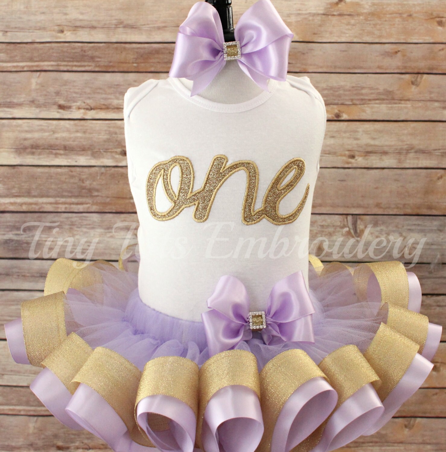 First Birthday Tutu Outfit Includes Top Ribbon Tutu & Hair - Etsy