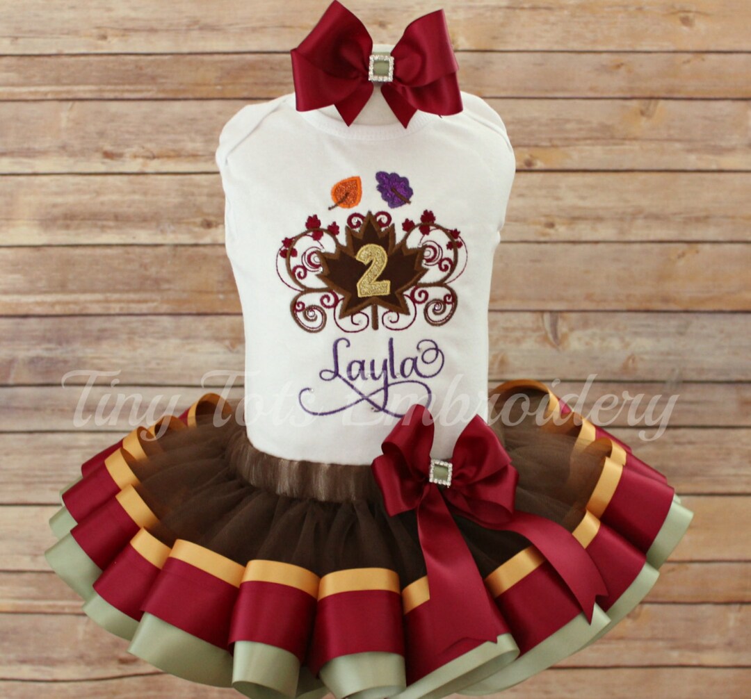 Fall Tutu Outfit Includes Top, Ribbon Tutu and Hair Bow Can Customize ...