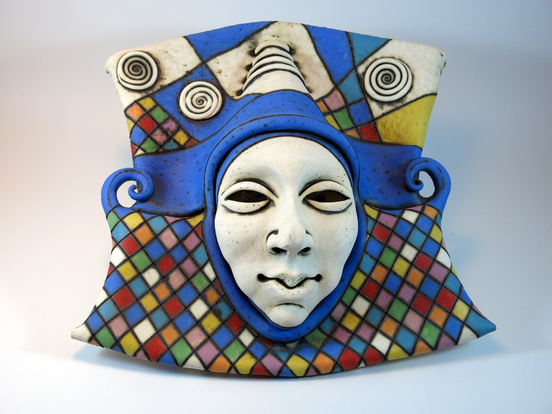 Mask ceramic mask wall decor sculpture art ceramic | Etsy