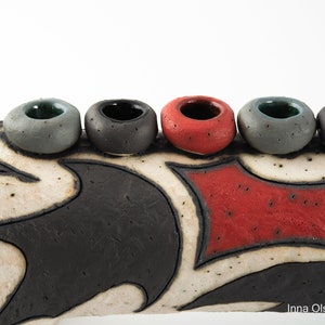 Ceramic Cat Sculpture Menorah Hanukkah, Original Unique Figurine Cat ...