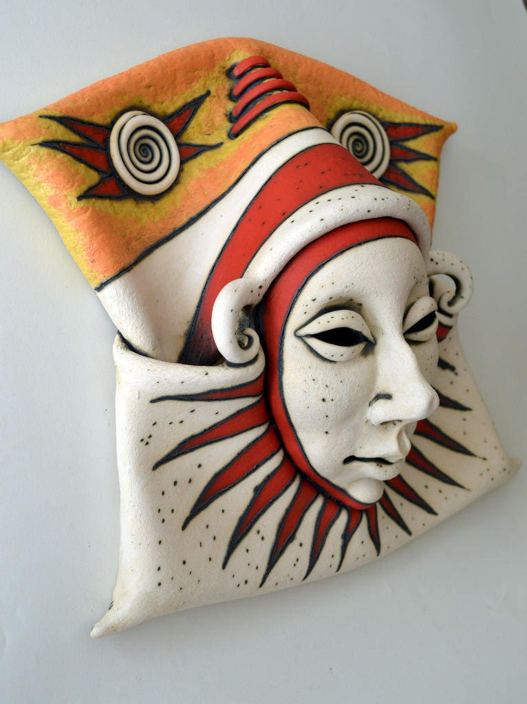 Mask Ceramic Mask Wall Decor Sculpture Art Ceramic - Etsy Israel