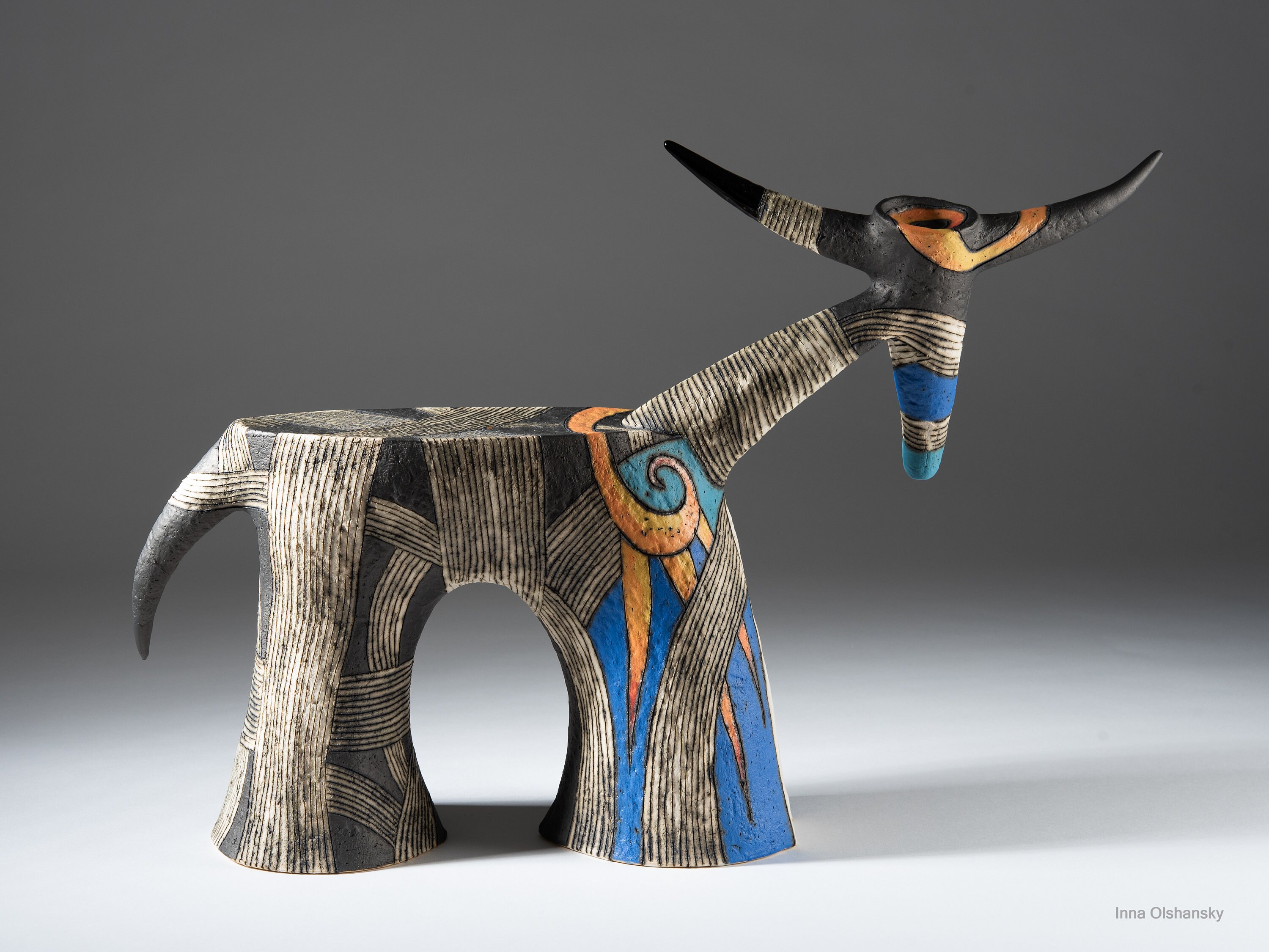 Hand-built Ceramic Goat Sculpture – Israeli Art, Matte Finish - Etsy