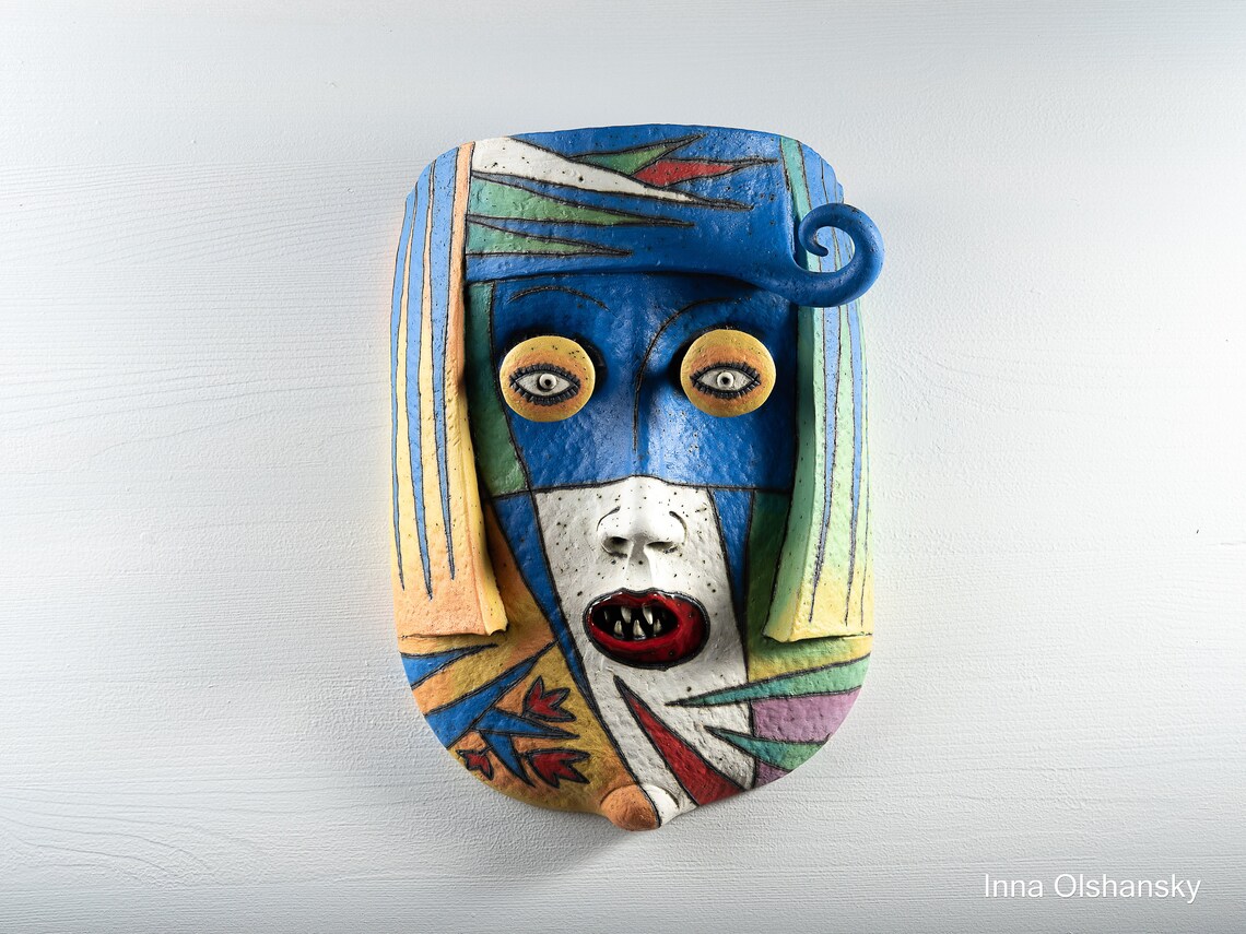 Fantasy Art Face Ceramic Mask Wall Decor - Etsy