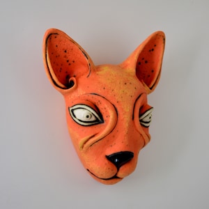 Mask - Ceramic Mask -cat Mask - Orange Cat - Wall Decor - Sculpture ...