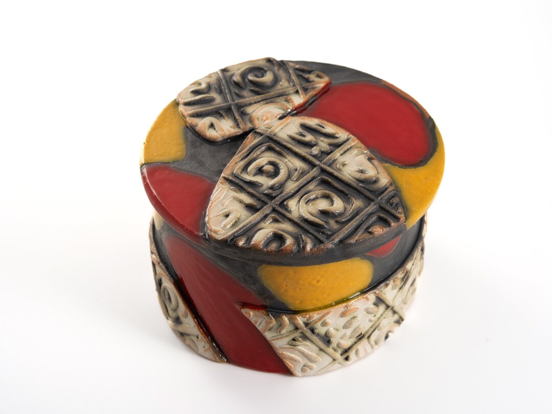 Ceramic Decorative Colorful Box With Lid, Handmade Ceramic Box - Etsy