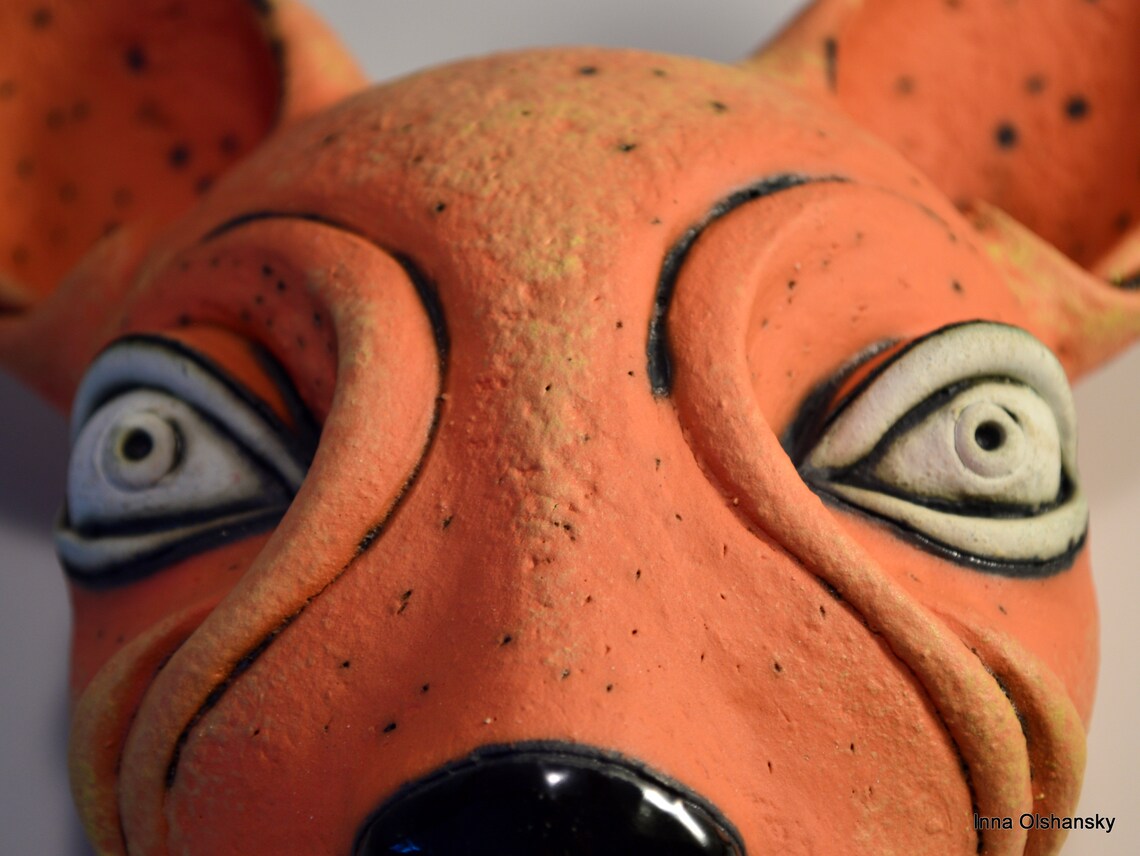 Mask Ceramic Mask cat Mask Orange Cat Wall Decor - Etsy