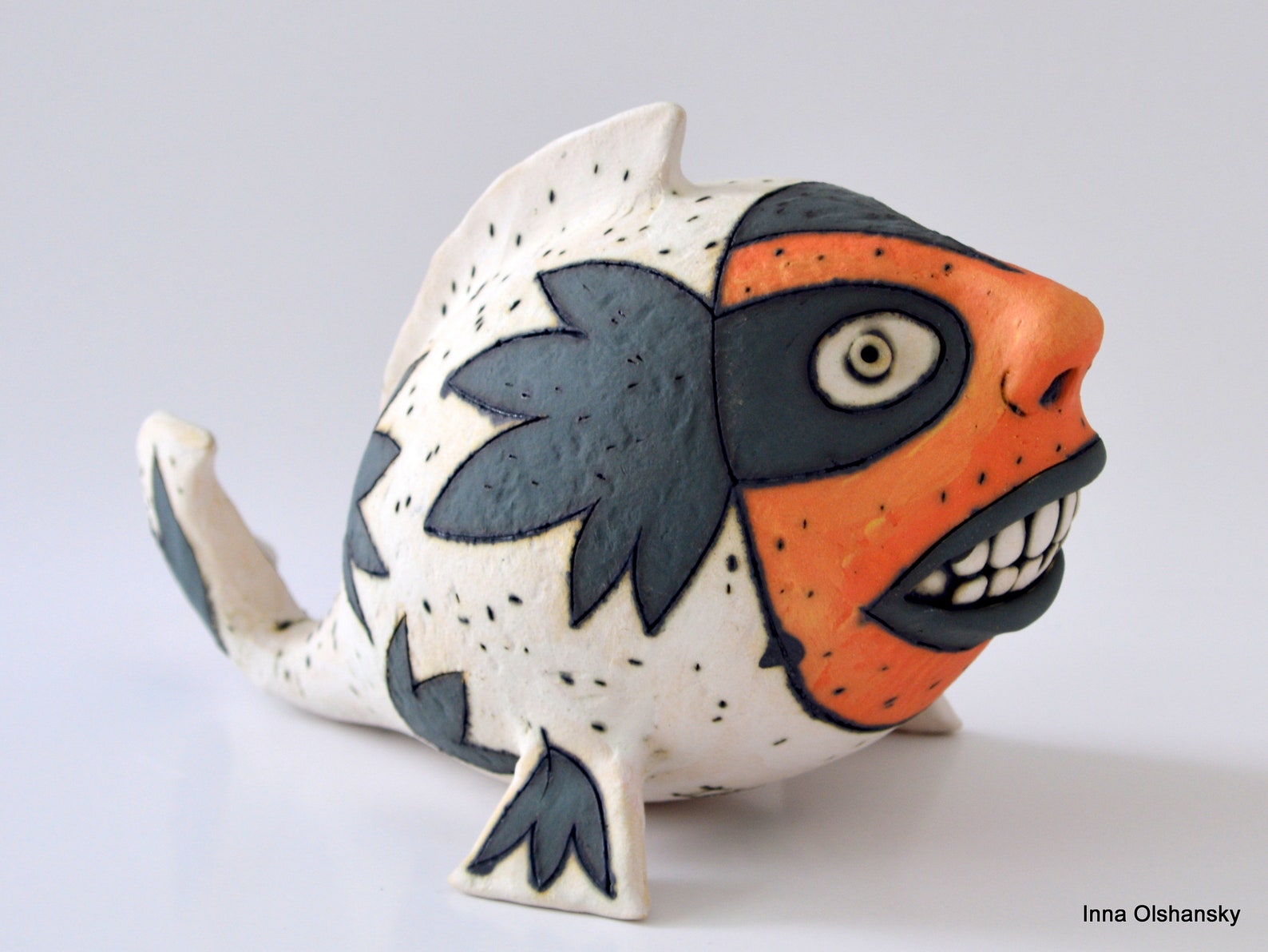 Fish / Ceramic Fish / White Fish / Fish Sculpture / Funny Fish - Etsy