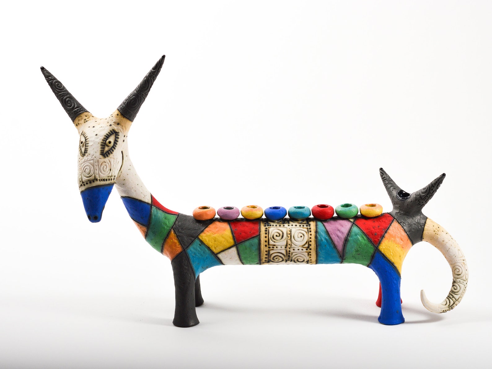 Ceramic Colorful Original Goat Menorah for Hanukkah by Inna Olshansky ...