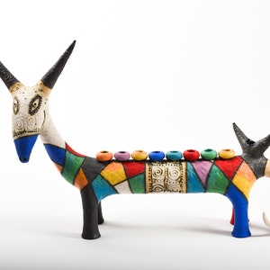 Ceramic Colorful Original Goat Menorah for Hanukkah by Inna Olshansky ...
