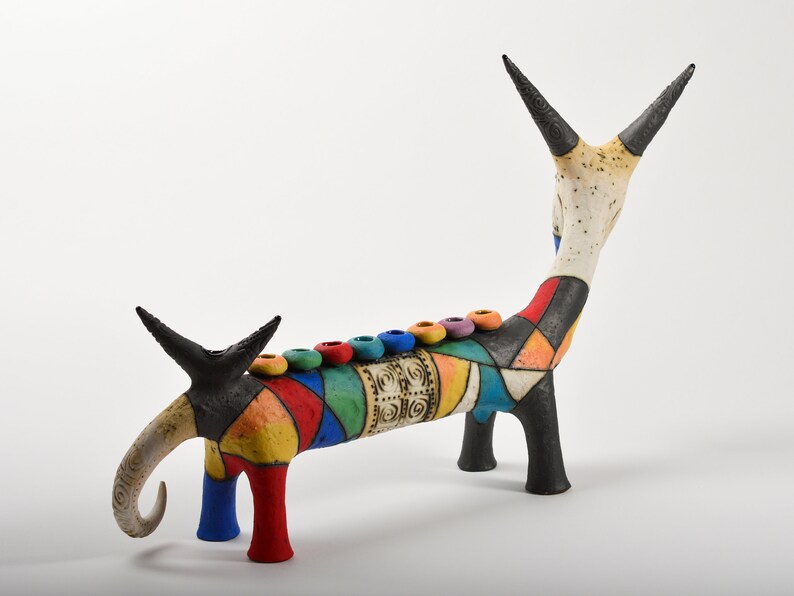Ceramic Colorful Original Goat Menorah for Hanukkah by Inna Olshansky ...