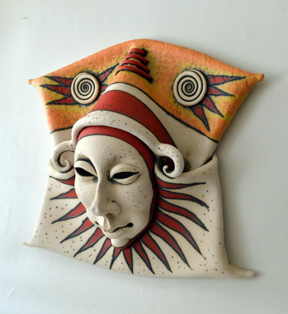 Mask Ceramic Mask Wall Decor Sculpture Art Ceramic - Etsy Israel
