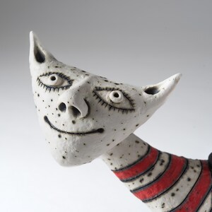 Ceramic Cat Sculpture Menorah Hanukkah, Original Unique Figurine Cat ...