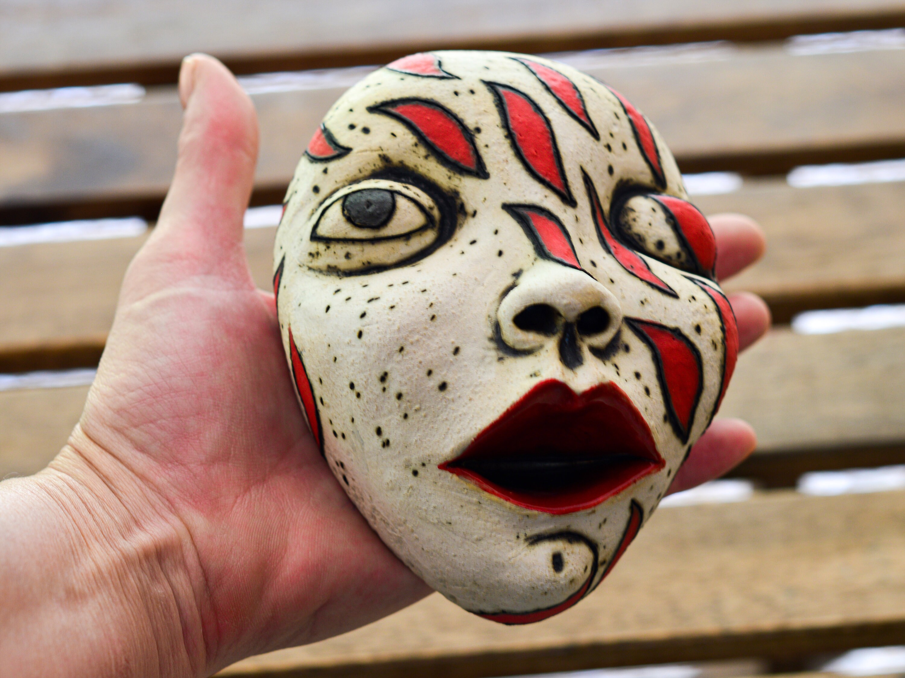 Fantasy art face mask wall decor original art sculpture | Etsy