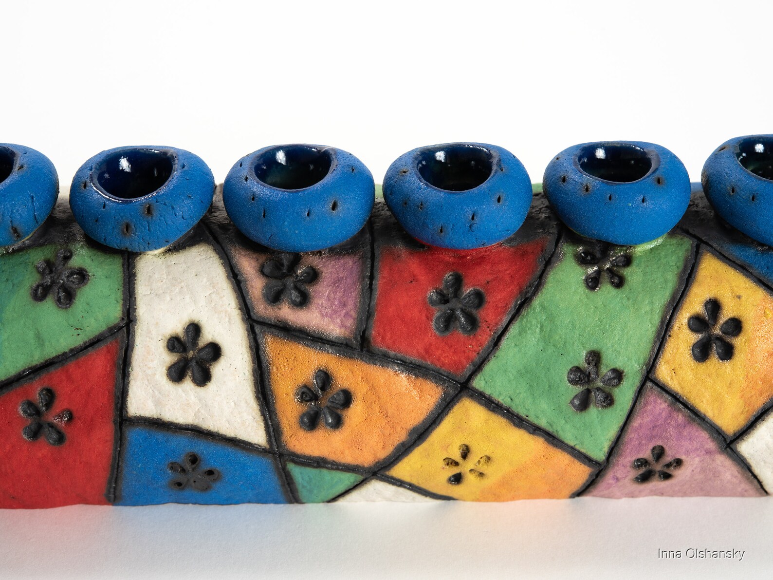 Ceramic Colorful Handmade Menorah Hanukkah - Etsy