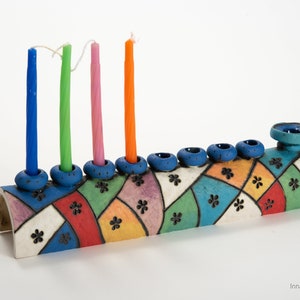 Ceramic Colorful Handmade Menorah Hanukkah - Etsy
