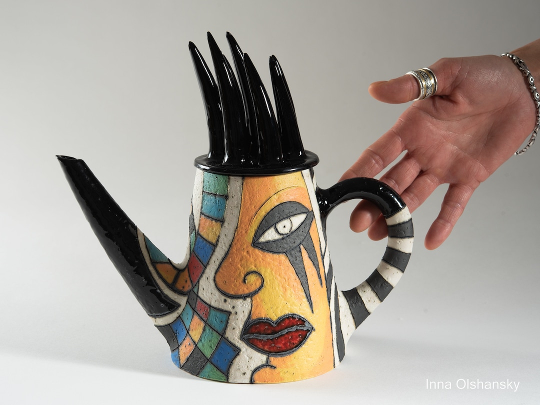 Colorful Decorative Teapot Ceramic Handmade Faces, Decorative Teapot ...