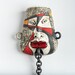 Wall Art Sculpture Ceramic Mask Black and Red Face - Etsy