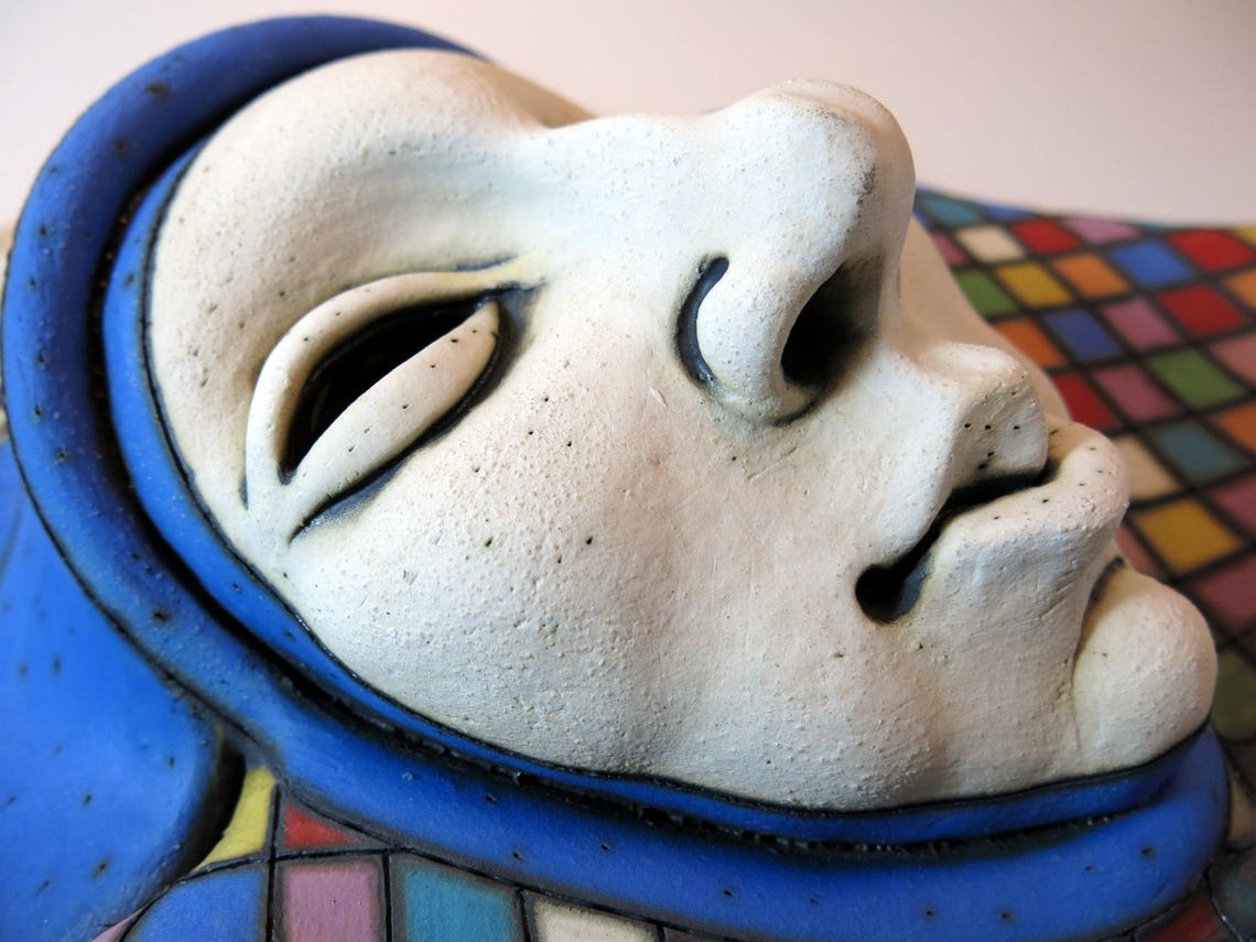 Mask ceramic mask wall decor sculpture art ceramic | Etsy