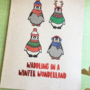 Penguin Christmas Card, Punny Cute Holiday Card, Penguin Sweater Card ...