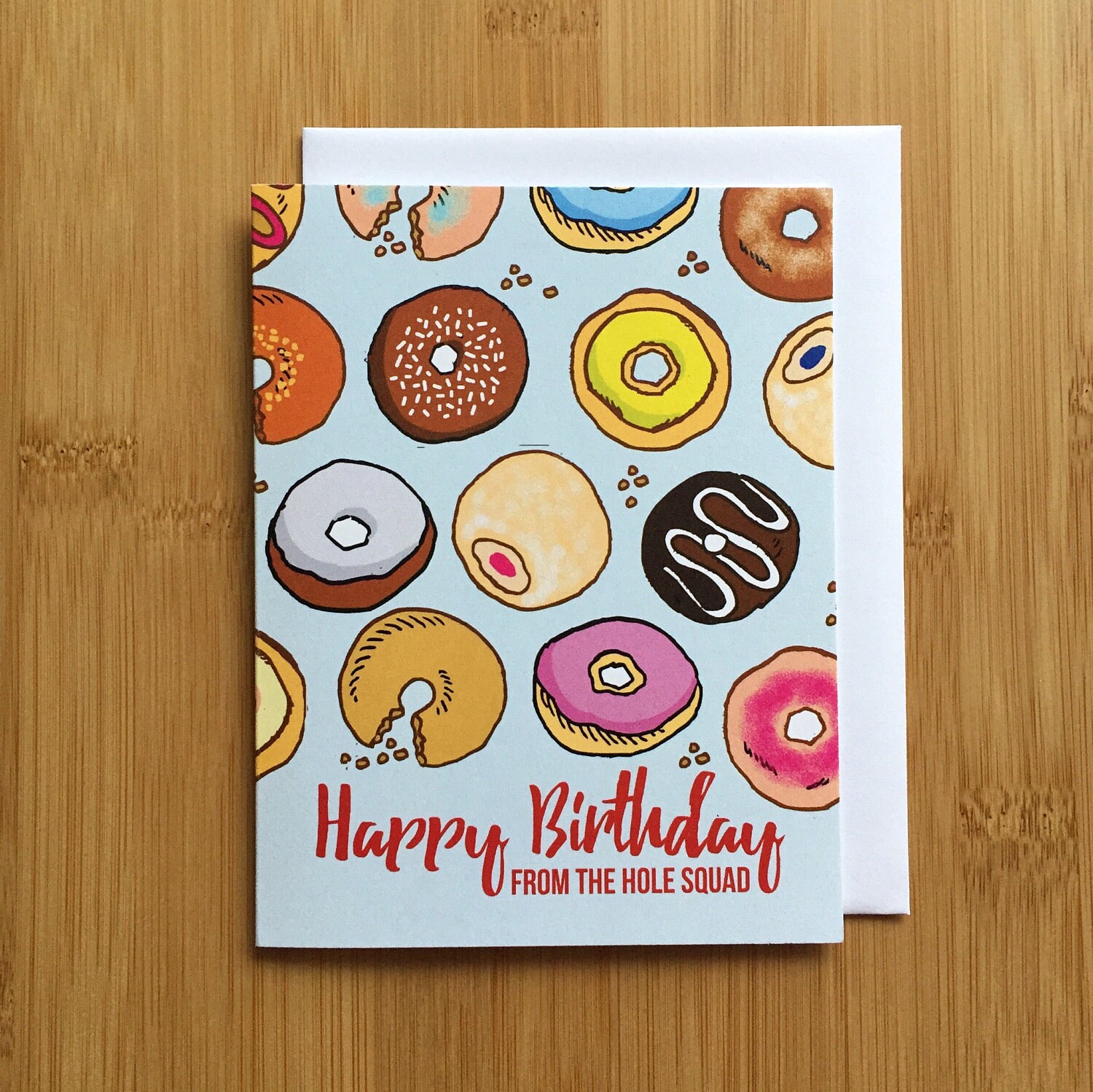 Donut Birthday Card A2 Handmade Hole SquadFrom All of Us | Etsy