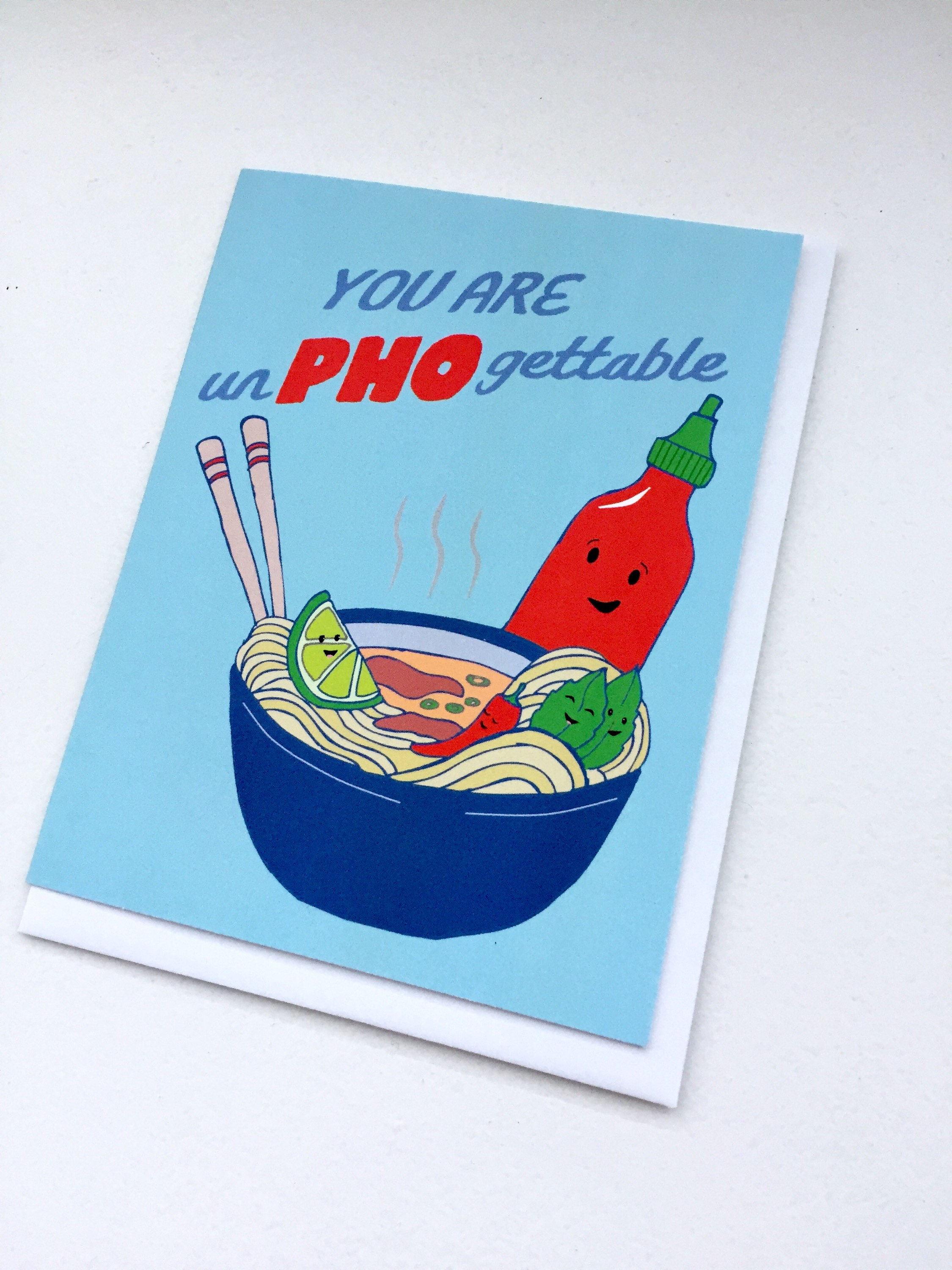 Pho Noodle Card Pho Art Vietnamese Pho Card Noodle Bowl | Etsy