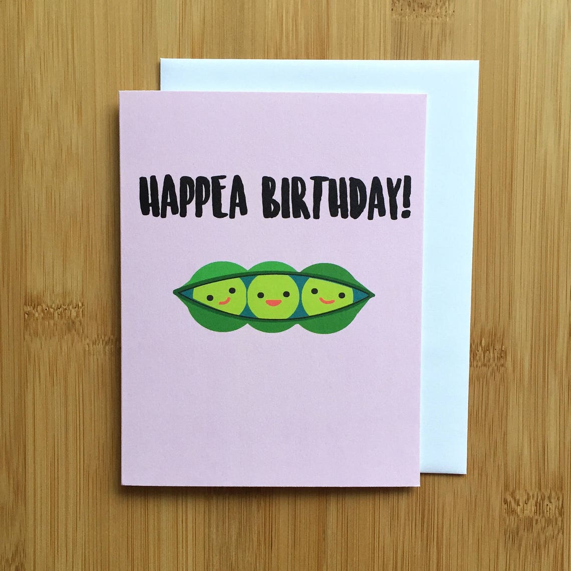 Peas in a Pod Birthday Card - A2 Handmade Card, Punny Vegetable Pea ...