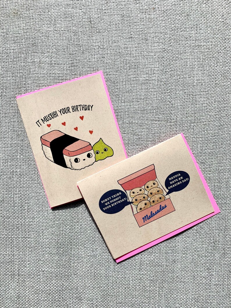 Hawaii Spam Musubi Birthday Card Hawaiian Food Bday Card - Etsy