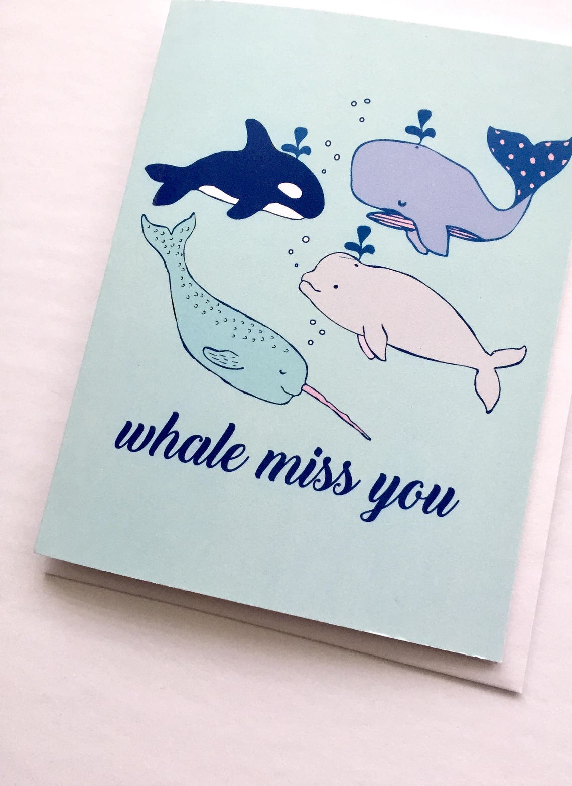 Whale Miss You Card Punny Whale Card Whales Print Whale - Etsy