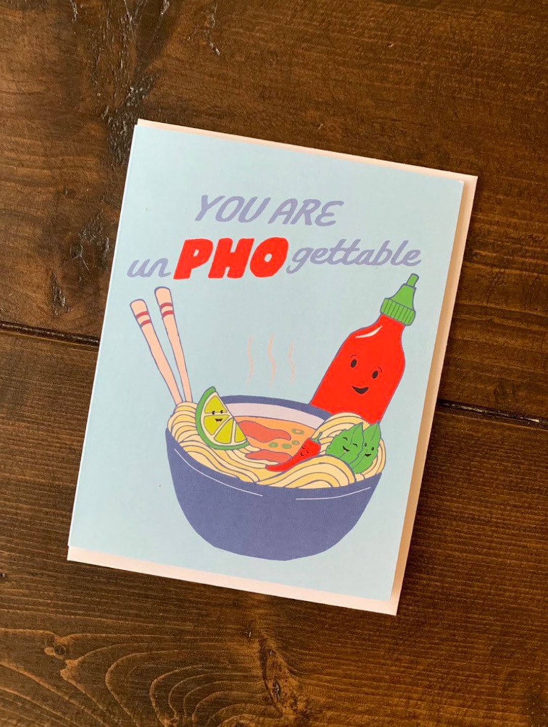 Pho Noodle Card - Pho Art, Vietnamese Pho Card, Noodle Bowl Card, Pho ...