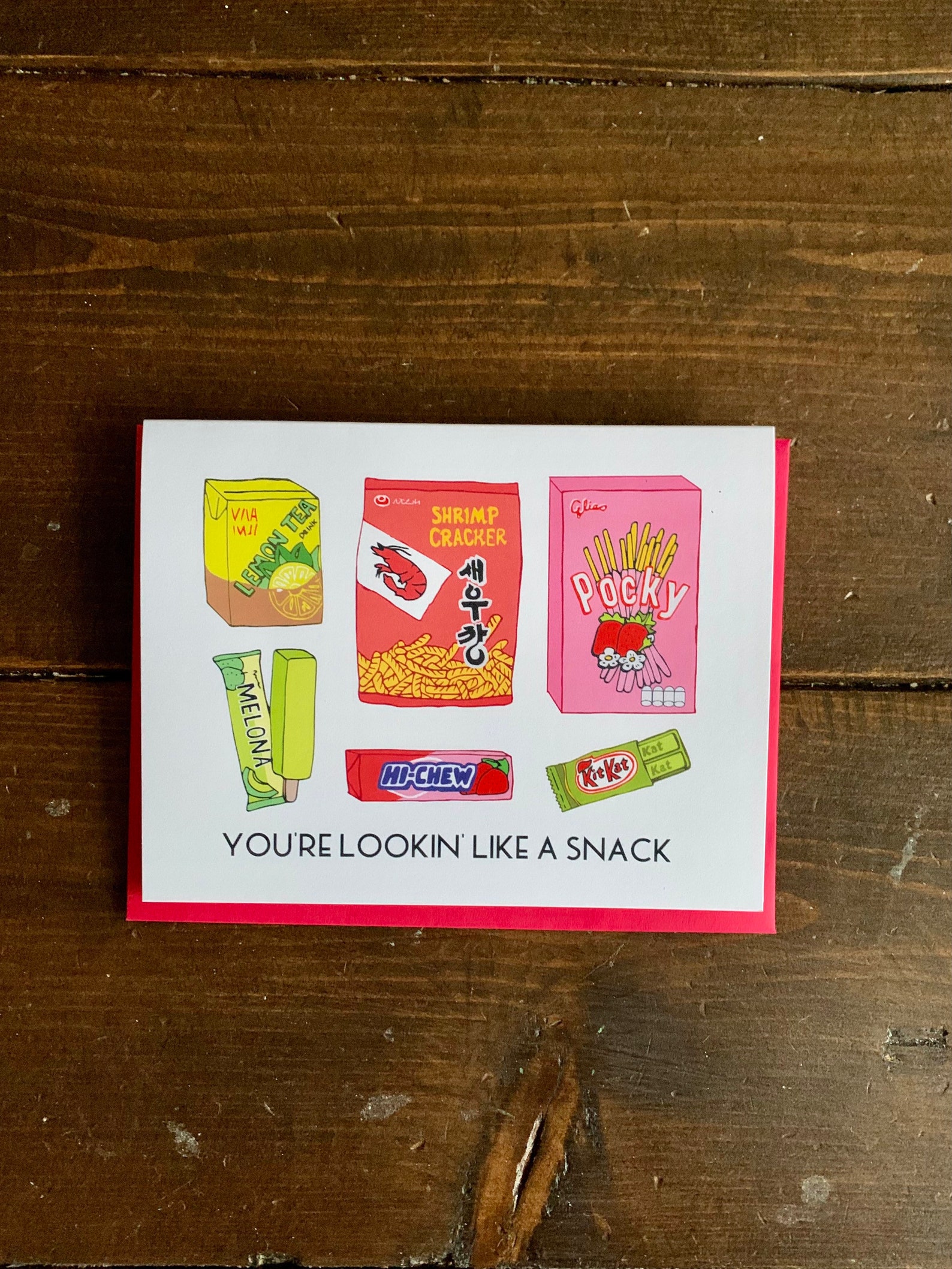 Looking Like a Snack Card - Asian Snacks Card - Etsy