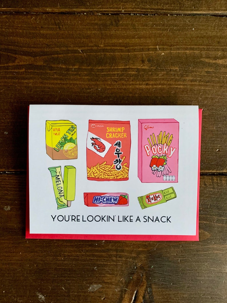 Looking Like a Snack Card - Asian Snacks Card - Etsy