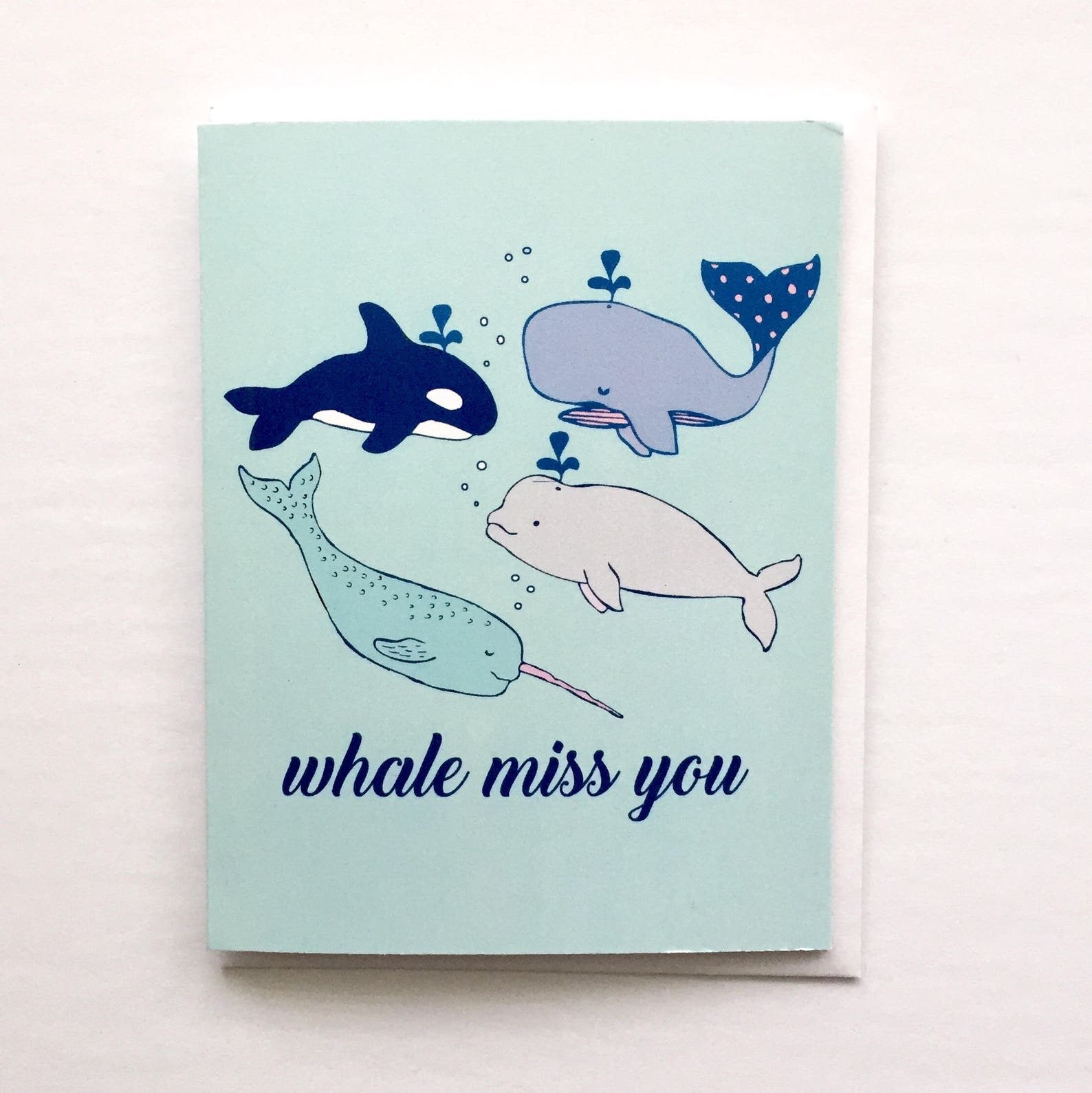Whale Miss You Card Punny Whale Card Whales Print Whale | Etsy