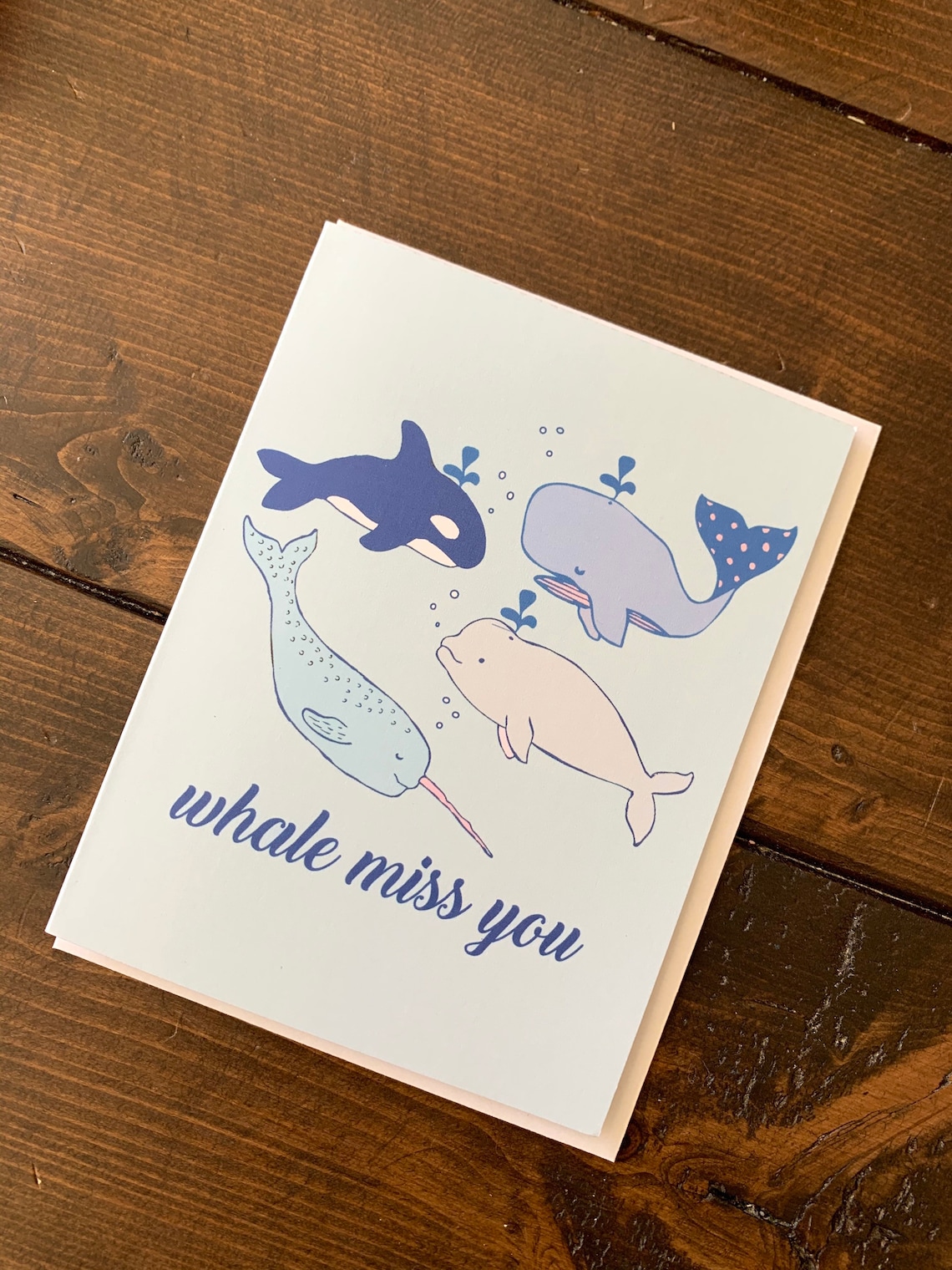 Whale Miss You Card Punny Whale Card Whales Print Whale - Etsy