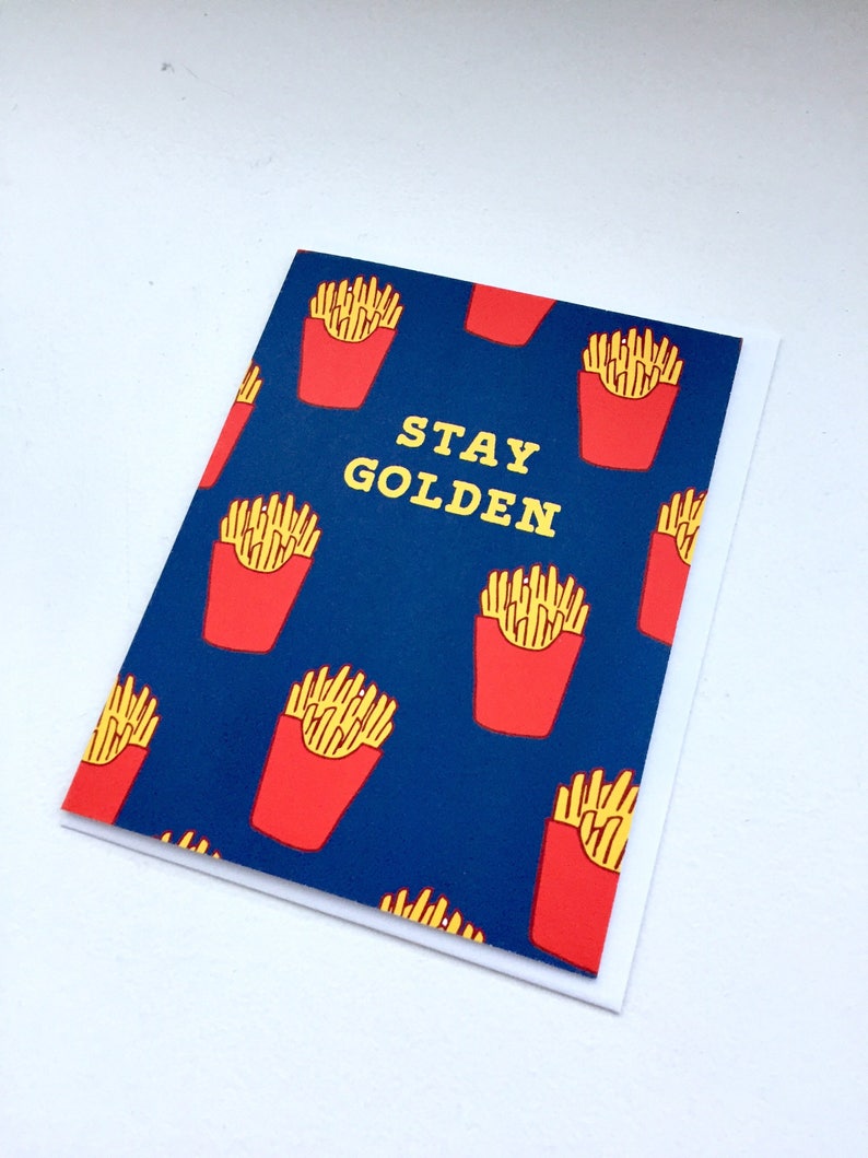 Fries Thank You Card - French Fries Art, French Fry Card, Frites, Fries ...