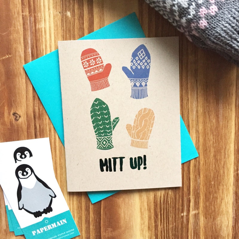 Mitten Card - Etsy