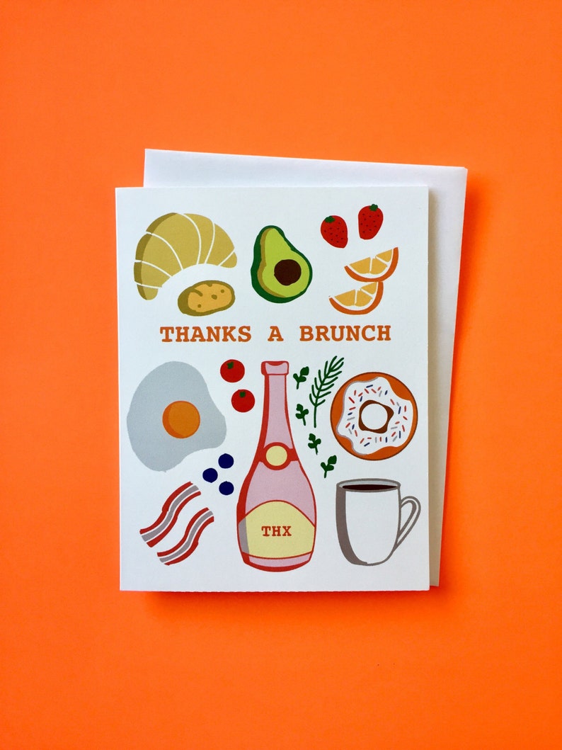 Thanks a Brunch Card Thank You Card Breakfast Thanks Card - Etsy