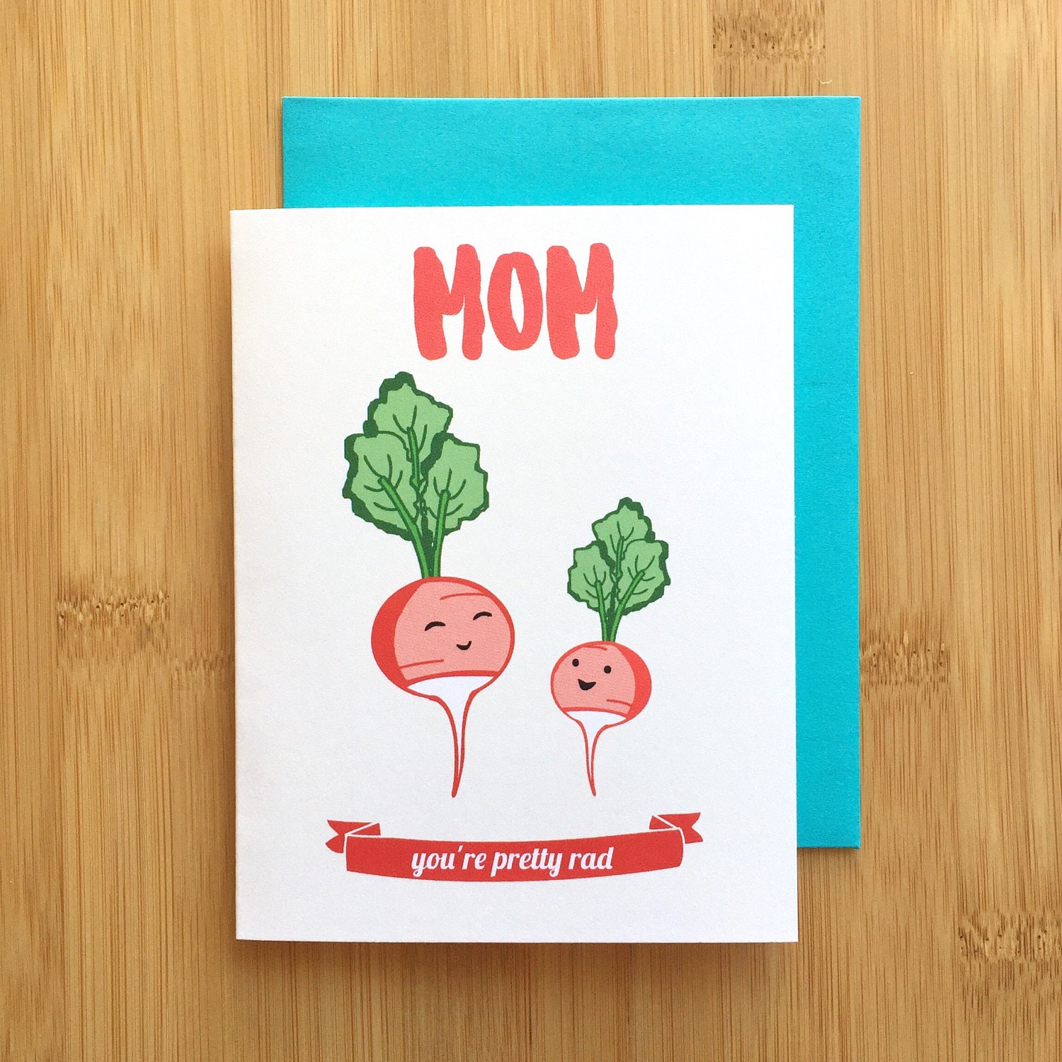 Radish Mom Card Mothers Day Card Mom Birthday Card Gift For Mom 