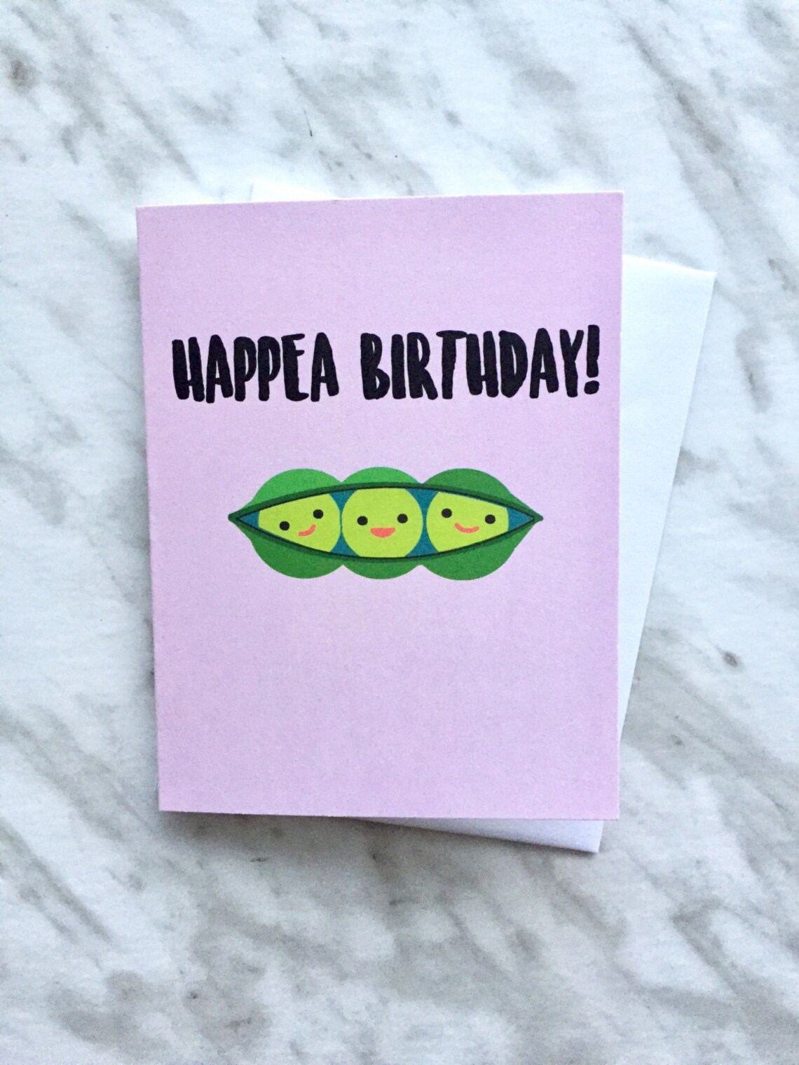 Peas in a Pod Birthday Card - A2 Handmade Card, Punny Vegetable Pea ...