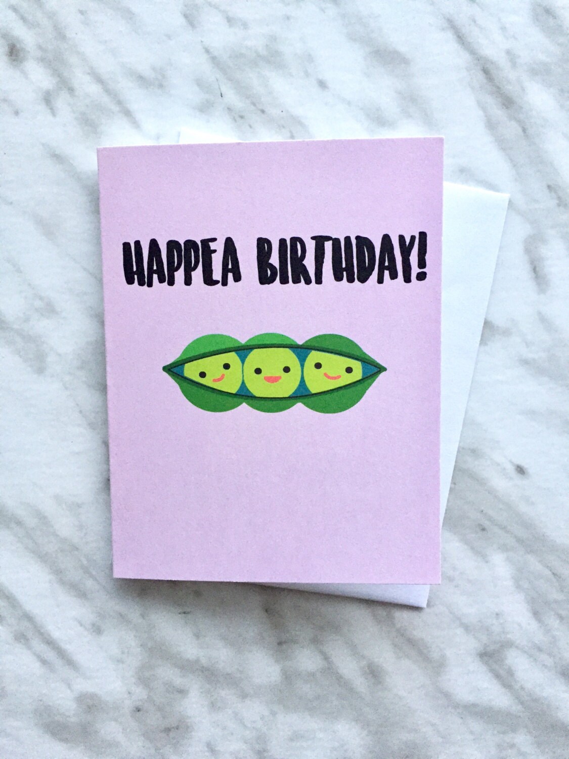 Peas in a Pod Birthday Card - A2 Handmade Card, Punny Vegetable Pea ...